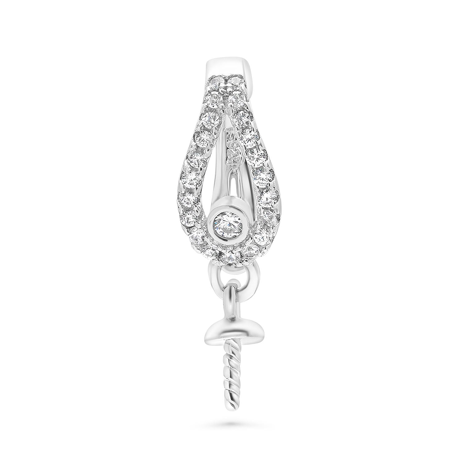 925 Silver RH Earrings for Pearl SC94