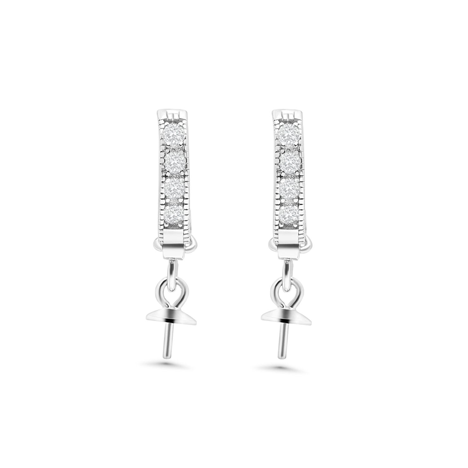 925 Silver RH Earrings for Pearl SC94