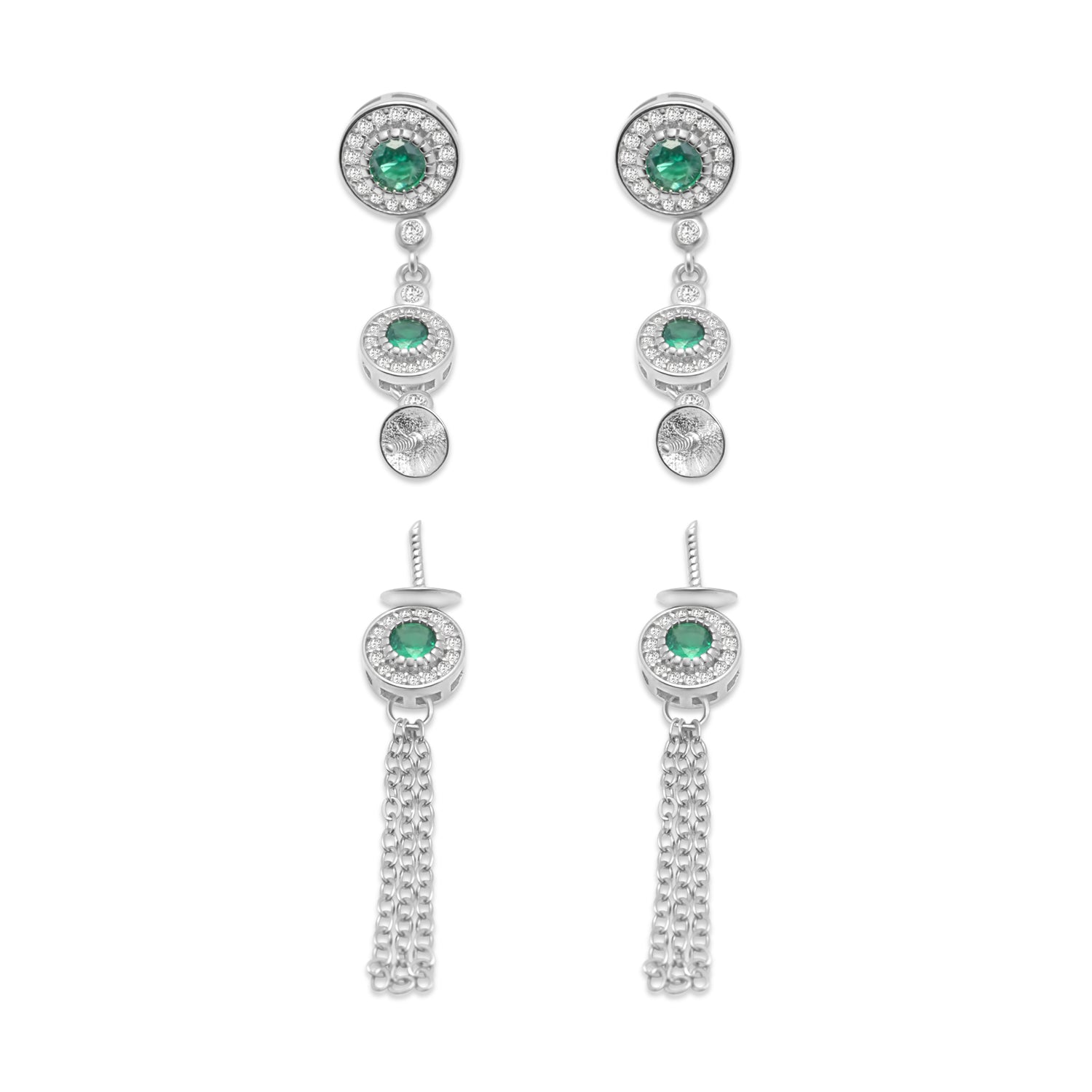 925 Silver RH Earrings for Pearl SC93